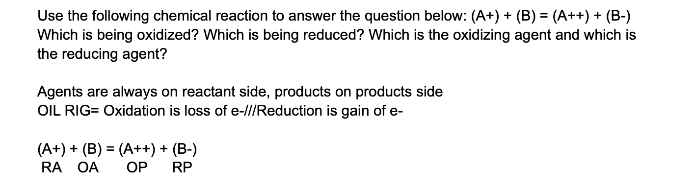Solved Use the following chemical reaction to answer the | Chegg.com