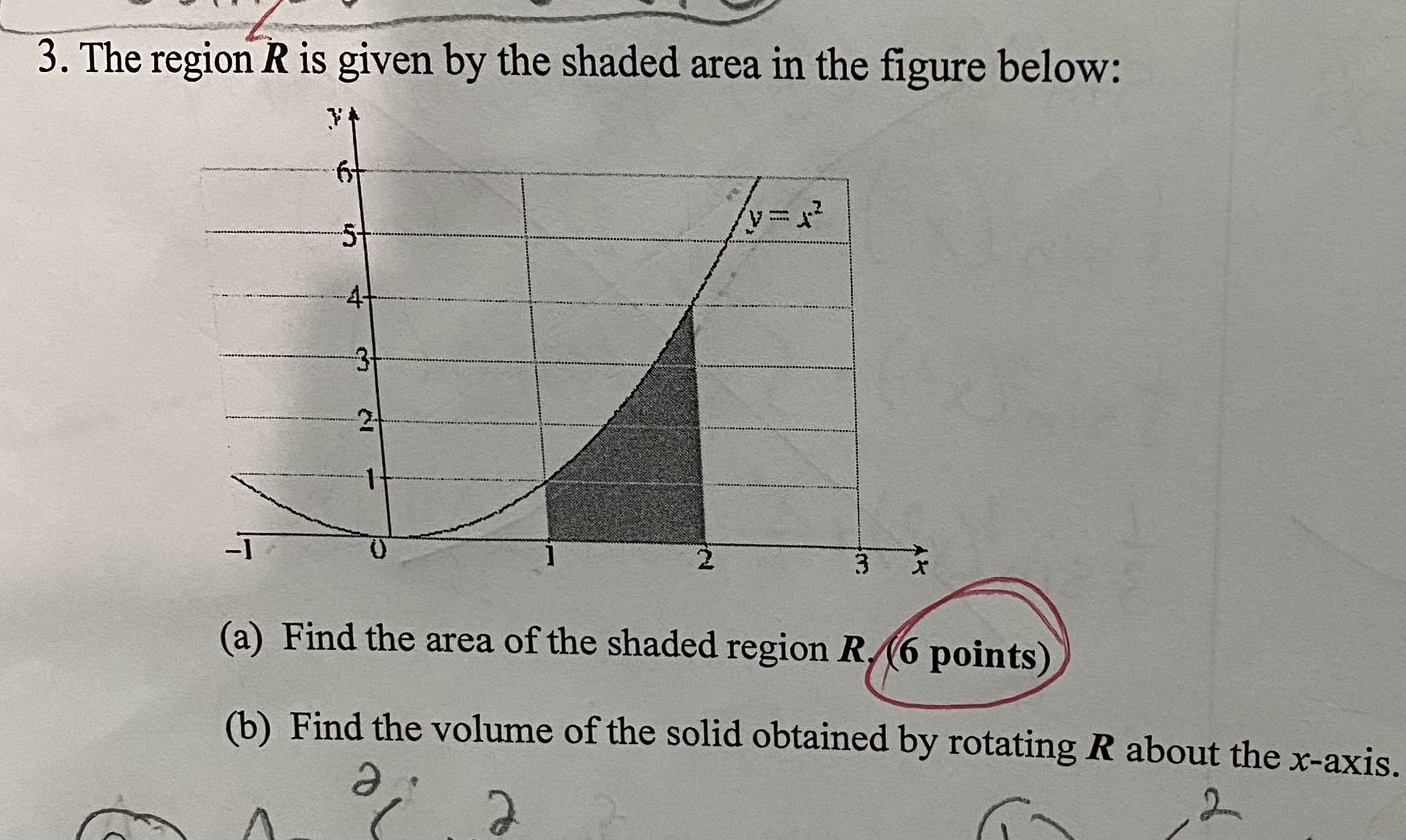 Solved 3. The region R is given by the shaded area in the | Chegg.com