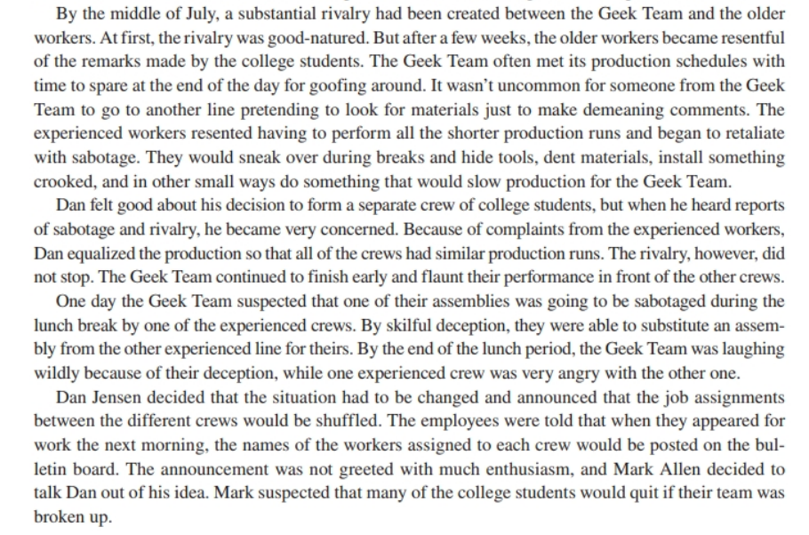 Solved Case 9 TAMARACK INDUSTRIES by David J. Cherrington, | Chegg.com