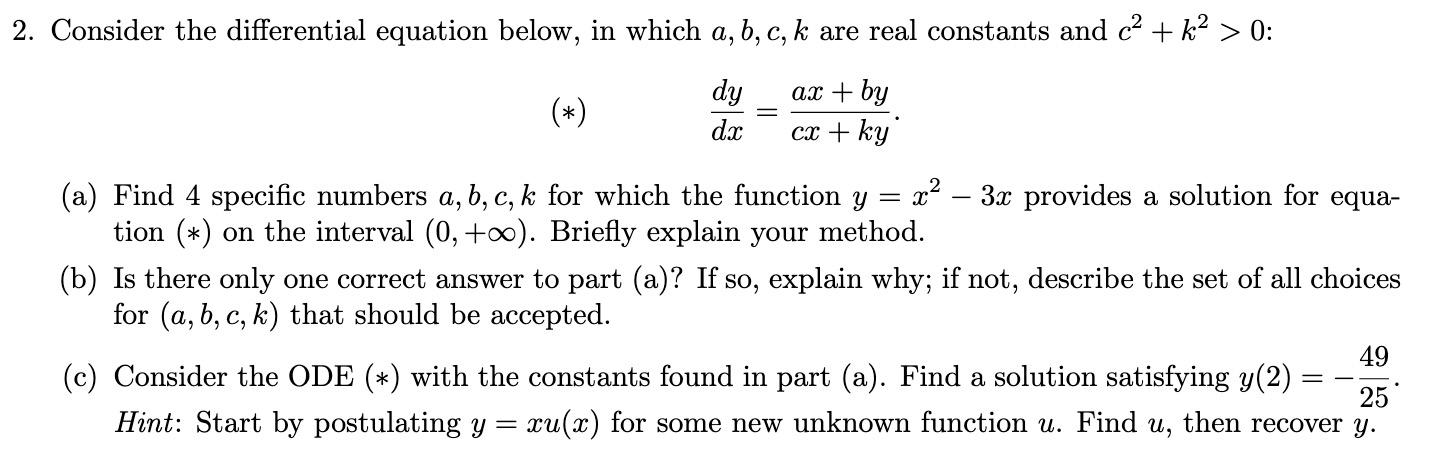 Solved Consider the differential equation below, in which | Chegg.com