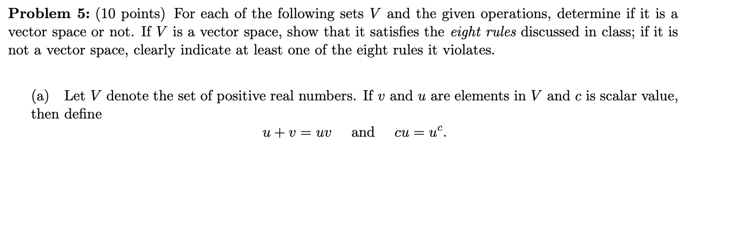 Solved Problem 5: (10 points) For each of the following sets | Chegg.com