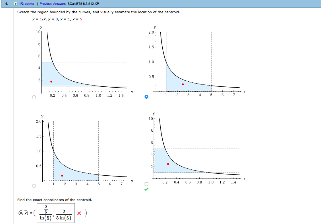Solved -/1 points SCalcET8 8.3.51 3.XP 7. Find the centroid | Chegg.com
