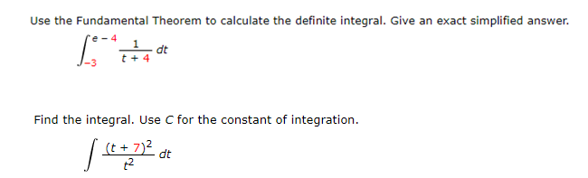 Solved Use the Fundamental Theorem to calculate the definite | Chegg.com