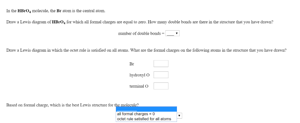 Solved In the HBrO4 molecule, the Br atom is the central | Chegg.com
