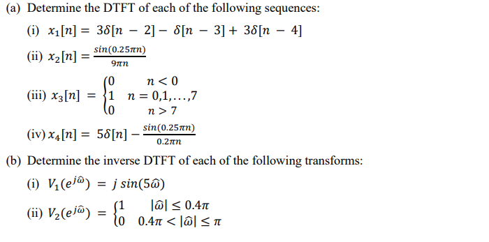 Solved a) Determine the DTFT of each of the following | Chegg.com