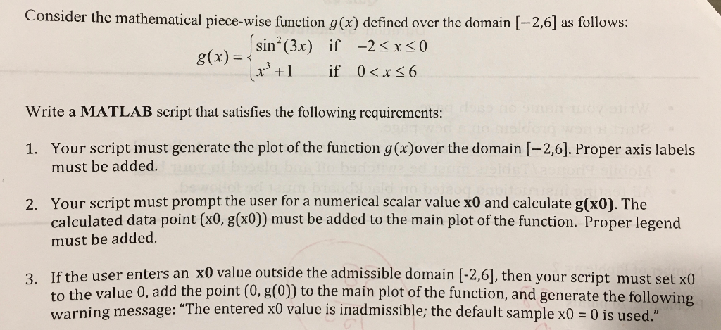 Solved Consider the mathematical piece-wise function g(x) | Chegg.com