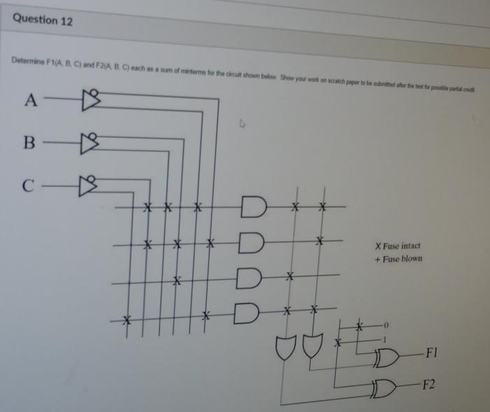 Solved Determine F1(A,B,C) and F2 (A,B,C) each as a sum of | Chegg.com