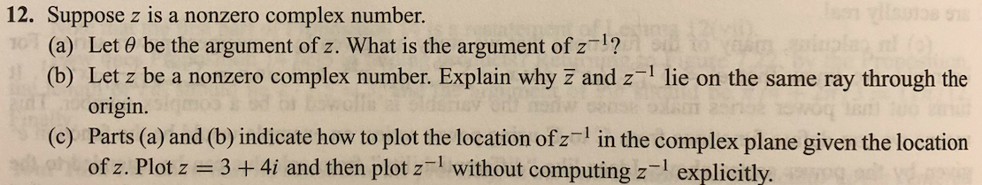 Solved 12. Suppose z is a nonzero complex number. 10(a) Let | Chegg.com