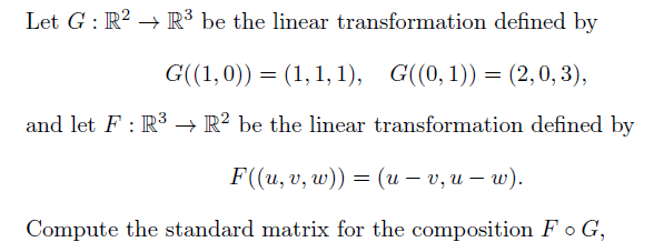 Solved Let G: R2 + R3 be the linear transformation defined | Chegg.com