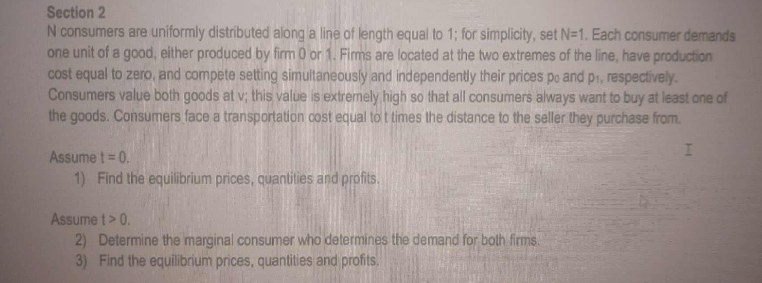 Solved Section 2N ﻿consumers are uniformly distributed along | Chegg.com