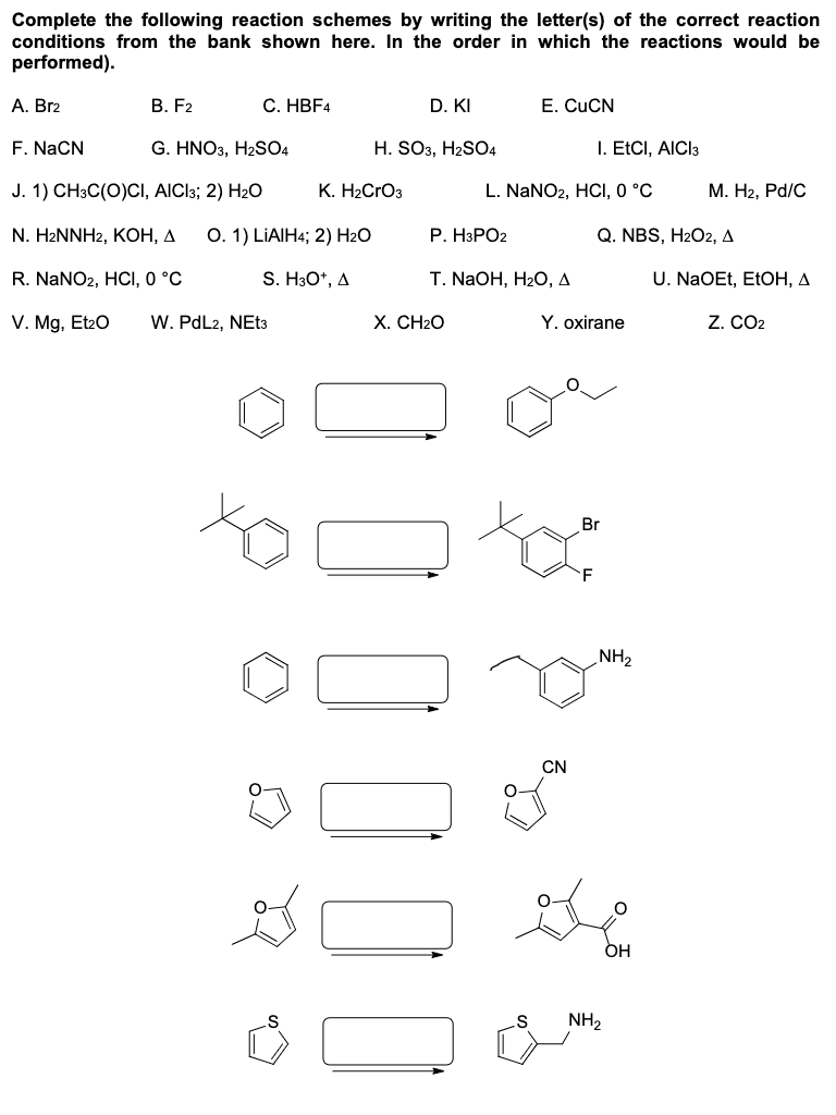 Complete the following reaction schemes by writing | Chegg.com