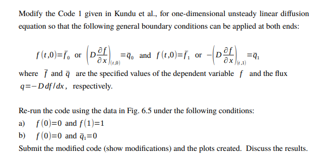Solved Modify the Code 1 ﻿given in Kundu et al., ﻿for | Chegg.com