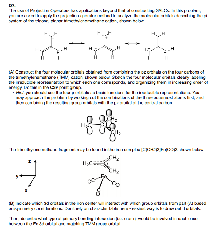 Solved Q7. The use of Projection Operators has applications | Chegg.com