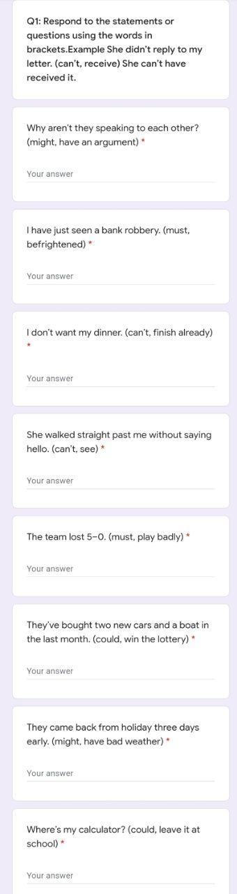 Q1: Respond to the statements or questions using the | Chegg.com