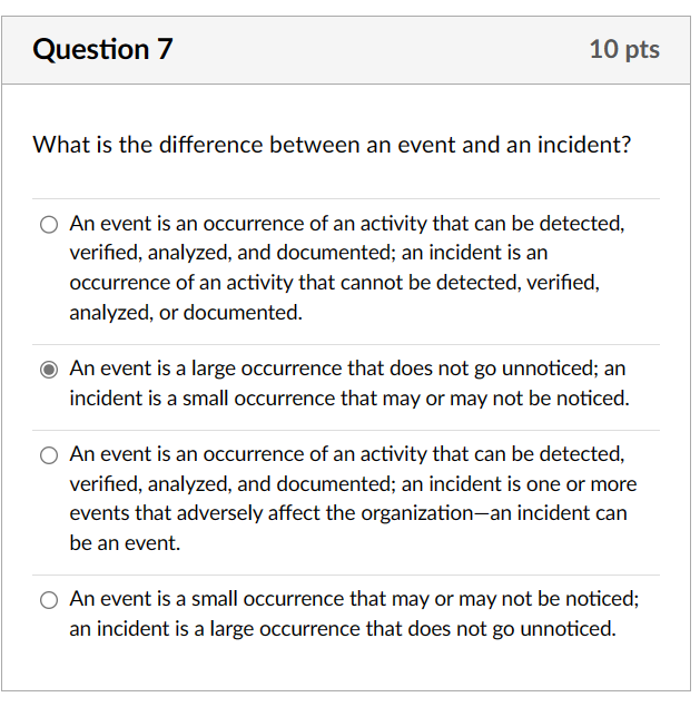 Solved What is the difference between an event and an | Chegg.com