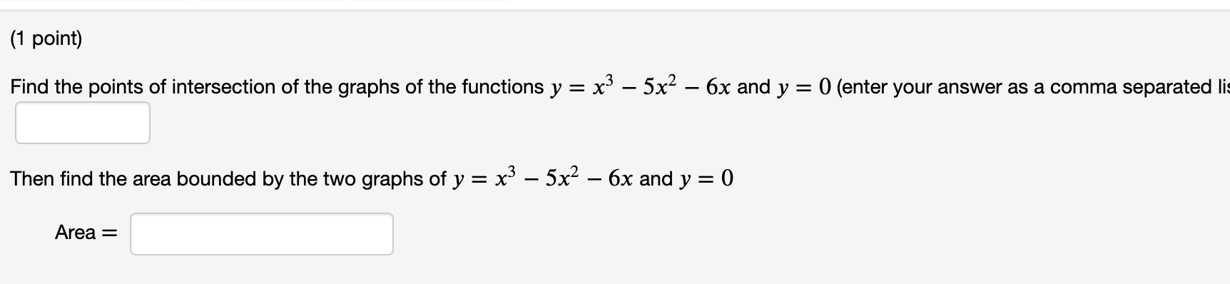 Solved (1 ﻿point)Find the points of intersection of the | Chegg.com