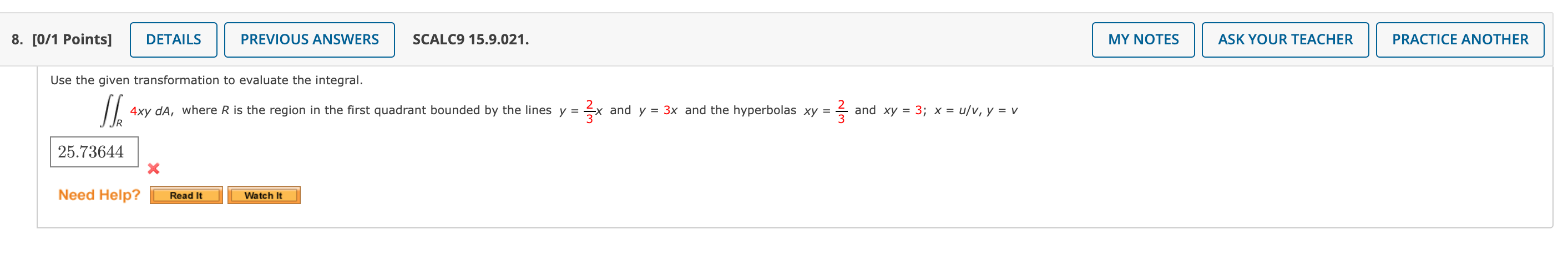 Solved 8. [0/1 Points] DETAILS PREVIOUS ANSWERS SCALC9 | Chegg.com