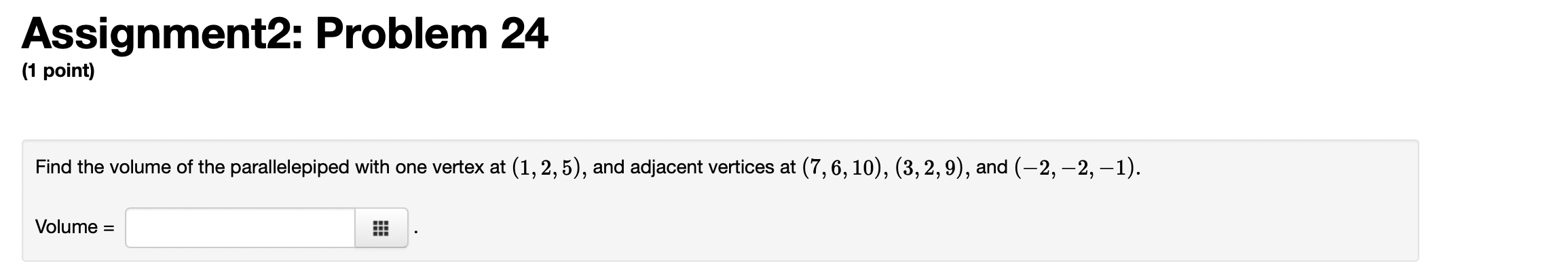 Solved Assignment2: Problem 11 (1 point) Find two vectors | Chegg.com