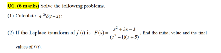 Solved Q1. (6 marks) Solve the following problems. (1) | Chegg.com