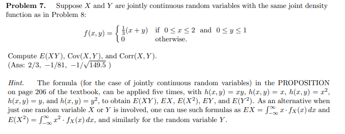 Solved Problem 7. Suppose X and Y are jointly continuous | Chegg.com
