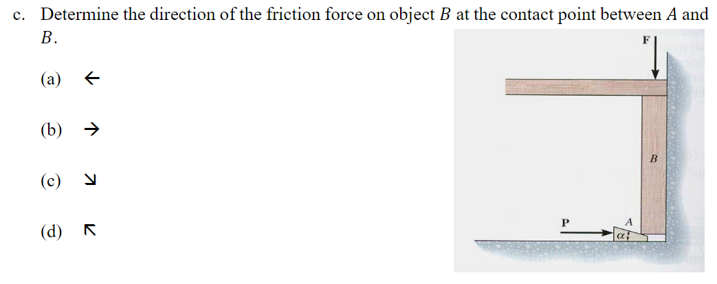 Solved c. Determine the direction of the friction force on | Chegg.com
