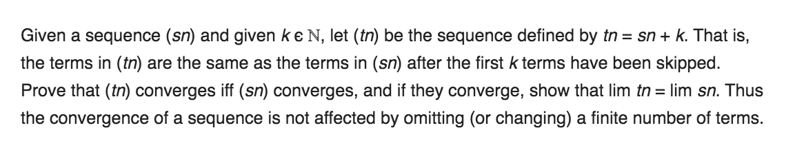 Solved Given a sequence (sn) and given ken, let (tn) be the | Chegg.com