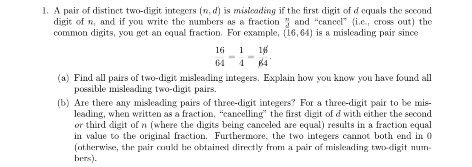 Solved A pair of distinct two-digit integers (n,d) is | Chegg.com Solved A pair of distinct two-digit integers (n,d) is | Chegg.com