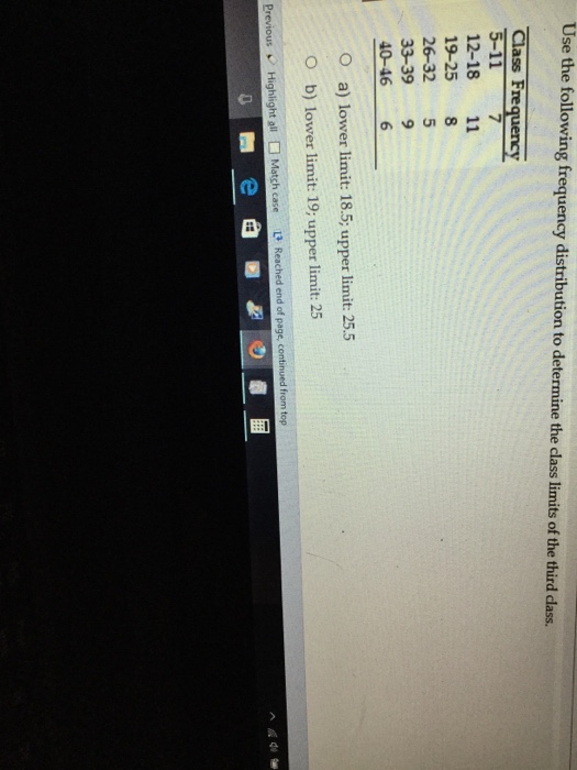 Solved Use the following frequency distribution to determine | Chegg.com