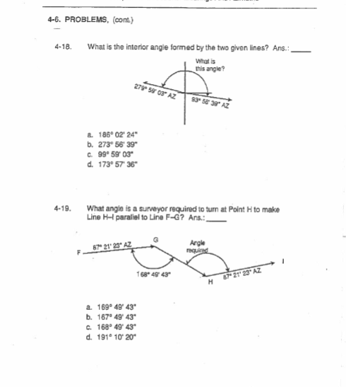 Solved 18. What is the interior angle formed by the two | Chegg.com