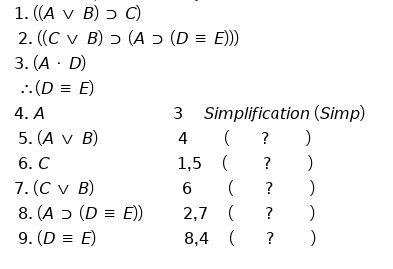 Solved 1. (A v B) C) 2.((C v B) = (A (D = E))) 3. ( AD) | Chegg.com