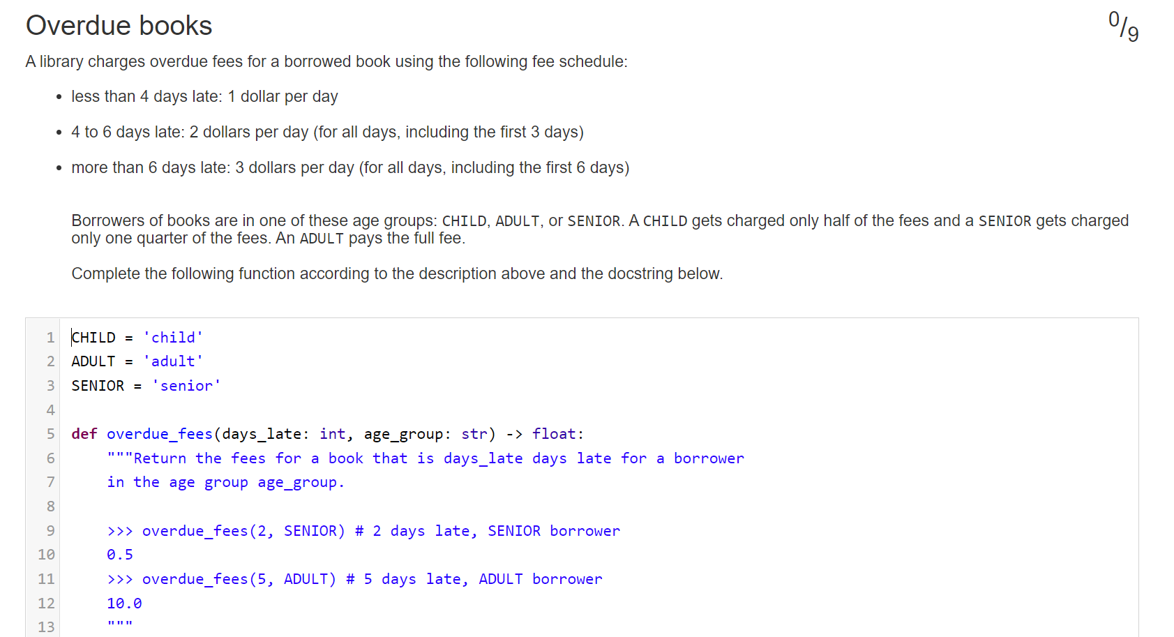 Solved Overdue books 019 A library charges overdue fees for | Chegg.com