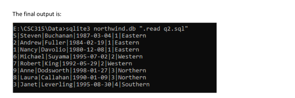 Solved 1. Write an SQL query to list EmployeelD, firs name, | Chegg.com