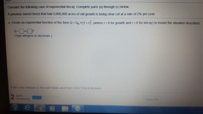 Solved Consider the following case of exponential decay. | Chegg.com