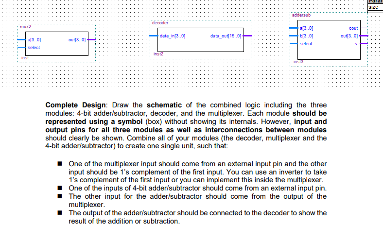 Solved Complete Design: Draw the schematic of the combined | Chegg.com