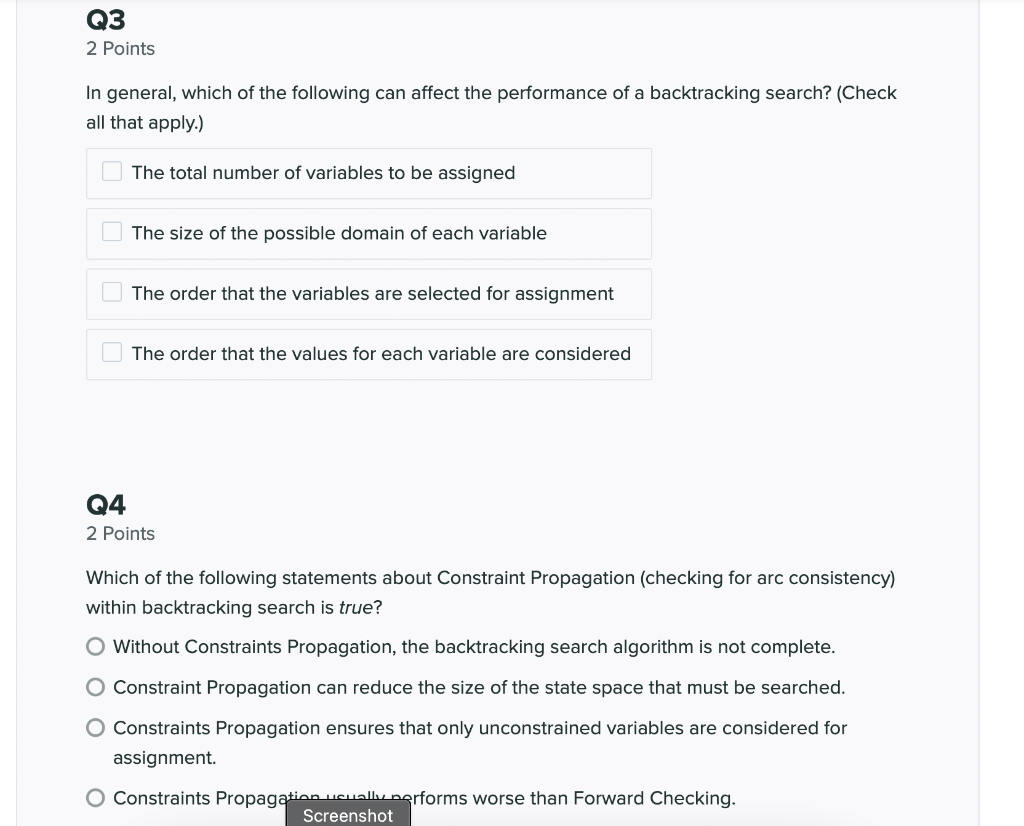 Solved 2 Points In general, which of the following can | Chegg.com