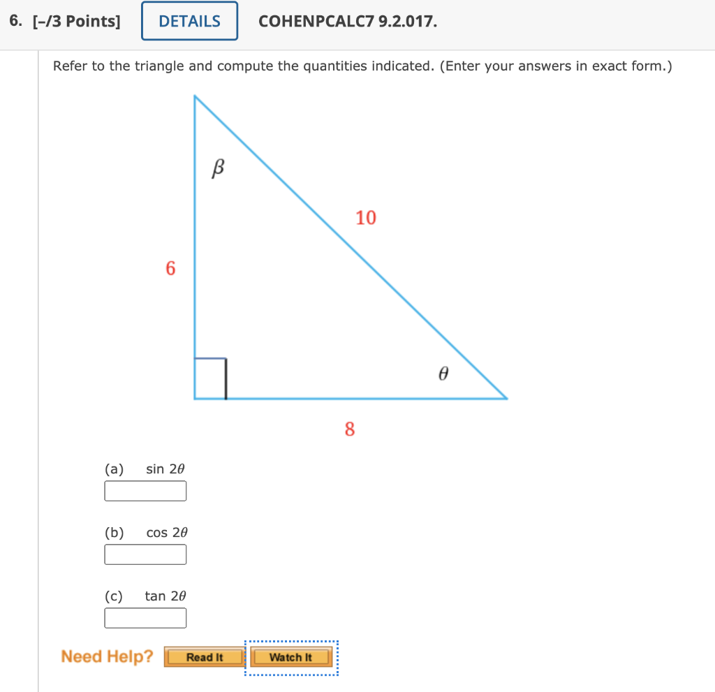 Solved 6. [-13 Points] DETAILS COHENPCALC7 9.2.017. Refer to | Chegg.com