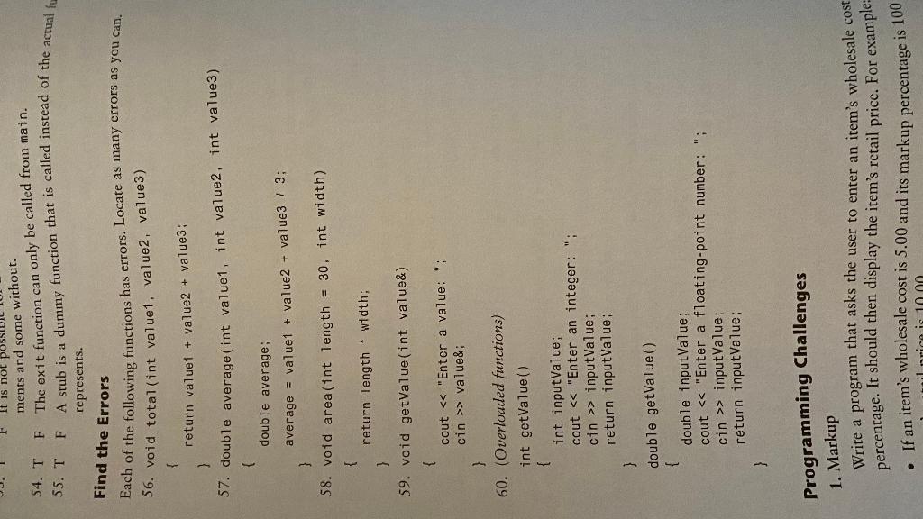 Solved 54. T F The exit function can only be called from | Chegg.com