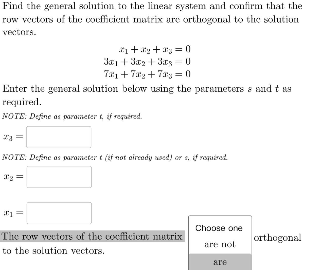 Solved Find the general solution to the linear system and | Chegg.com