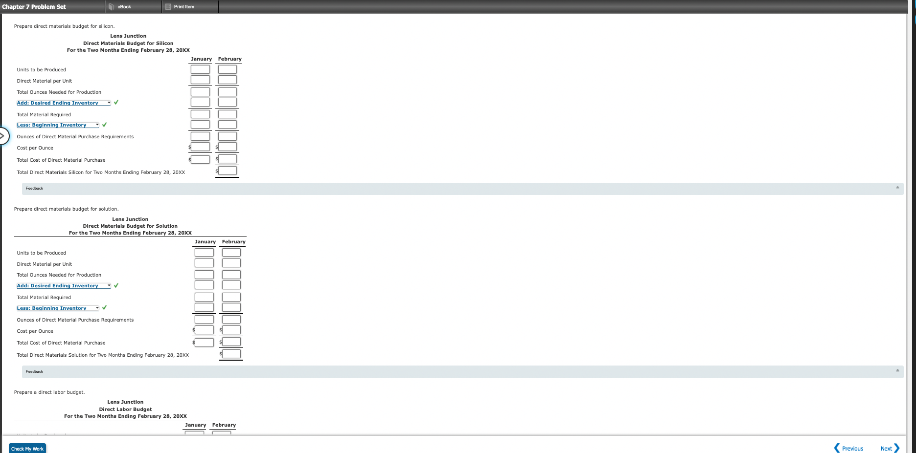 Solved Chapter 7 Problem Set Back Printem Lens Junction | Chegg.com