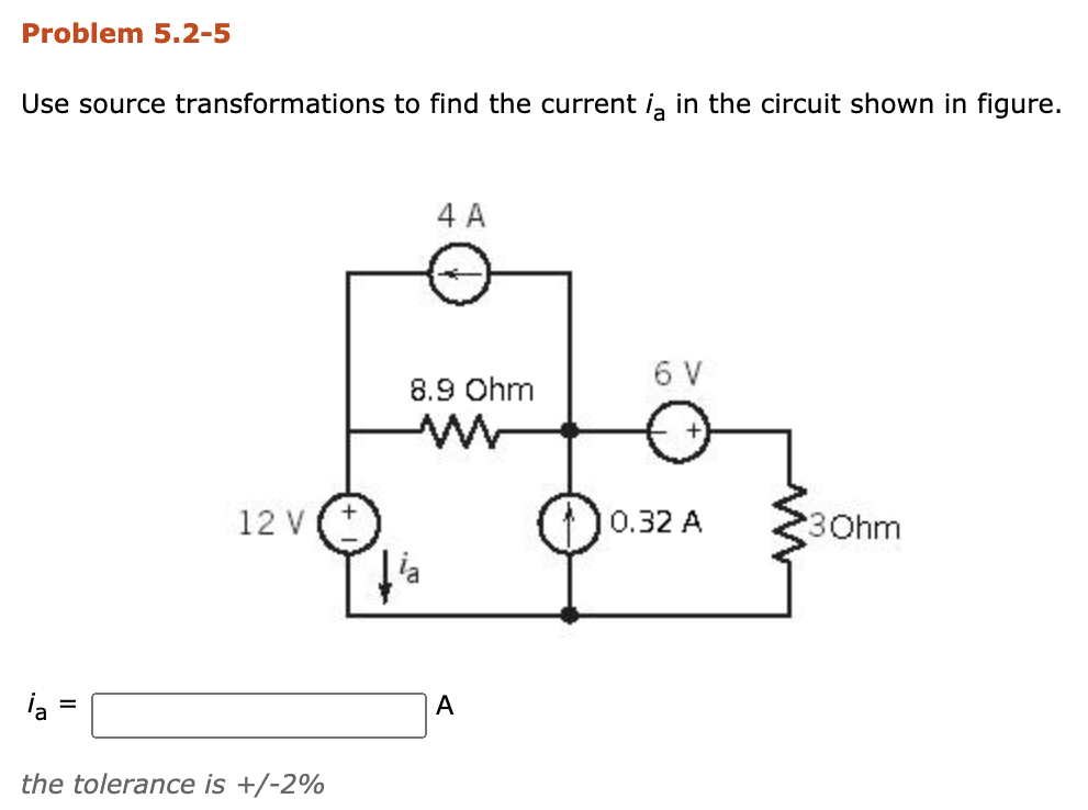 Solved Problem 5.2-5 Use source transformations to find the | Chegg.com