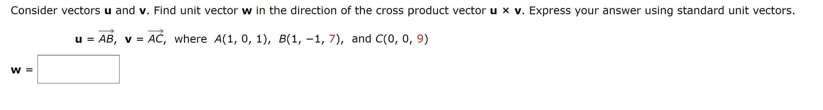 Solved Consider vectors u and v. Find unit vector w in the | Chegg.com