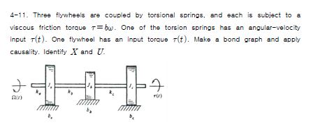 4-11. Three flywheels are coupled by torsional | Chegg.com