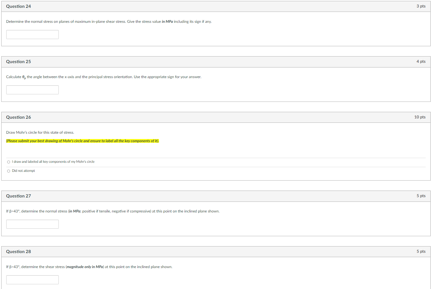 Solved Problem 2 (38 pts): Consider a point in a structural | Chegg.com