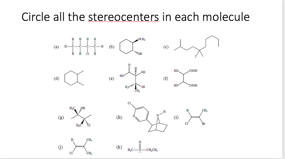 Solved Circle all the stereocenters in each molecule OCH | Chegg.com