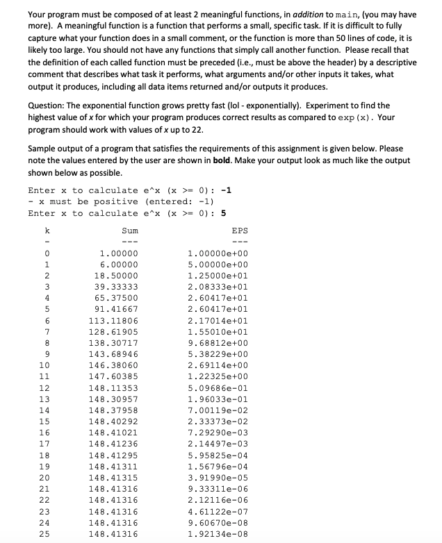 Solved Problem 2: The exponential function ex can be | Chegg.com