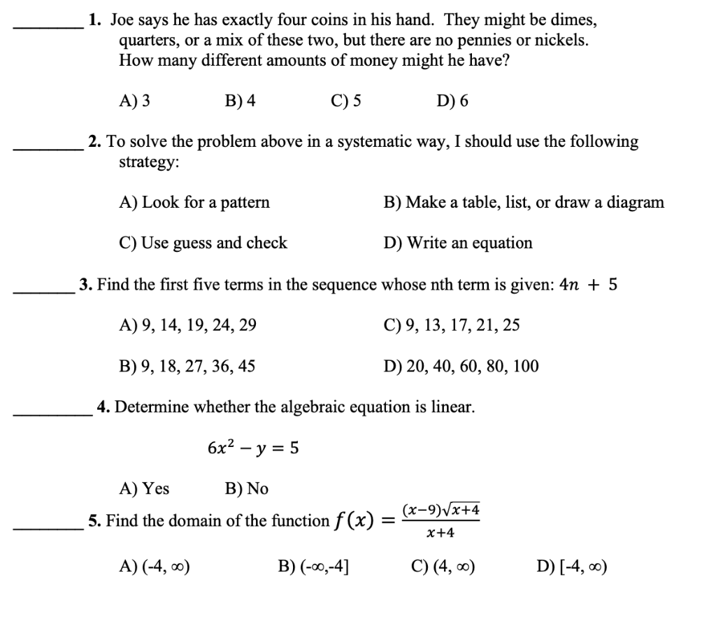 Solved 1. Joe says he has exactly four coins in his hand. | Chegg.com