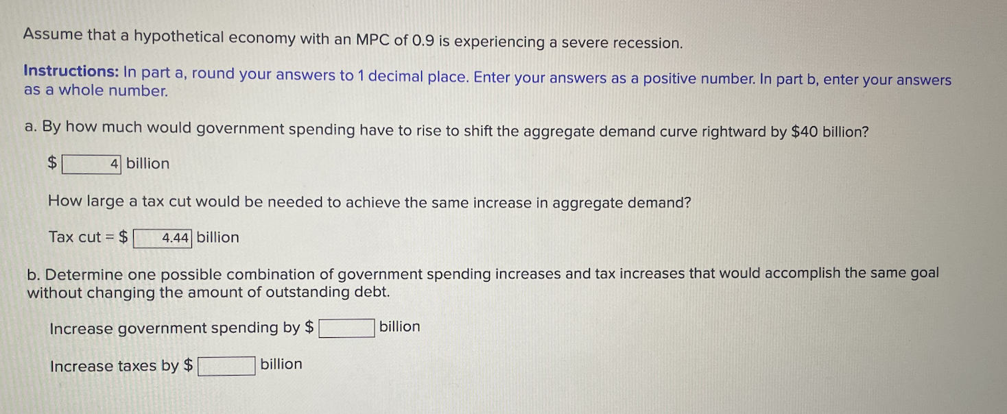 Solved Using the aggregate expenditures model, answer the | Chegg.com
