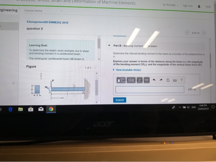 Solved ENME202 Stress, Strain and Deformation of Machine | Chegg.com