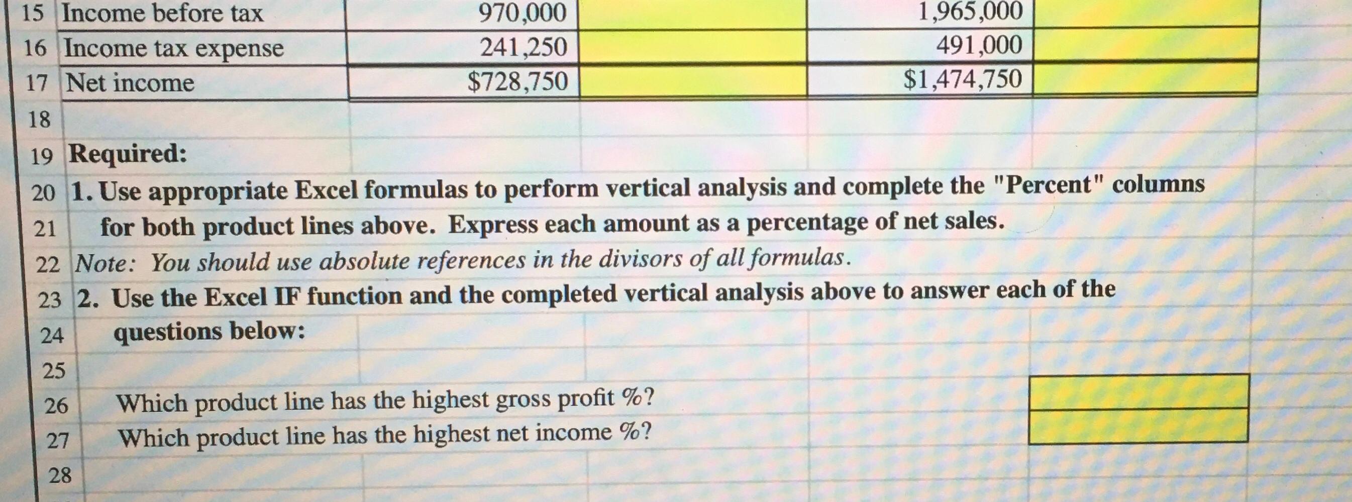 Solved 1. Use vertical analysis to compare profitability. x | Chegg.com