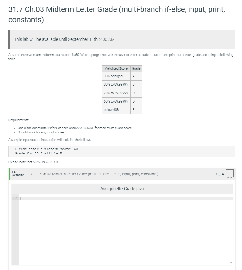 Solved 31.7 Ch.03 Midterm Letter Grade (multi-branch | Chegg.com